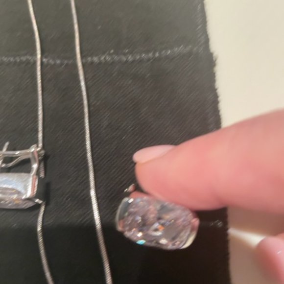 Erwin Pearl | Jewelry | Erwin Pearl Emerald Cut 7 Carat Cz Necklace And ...